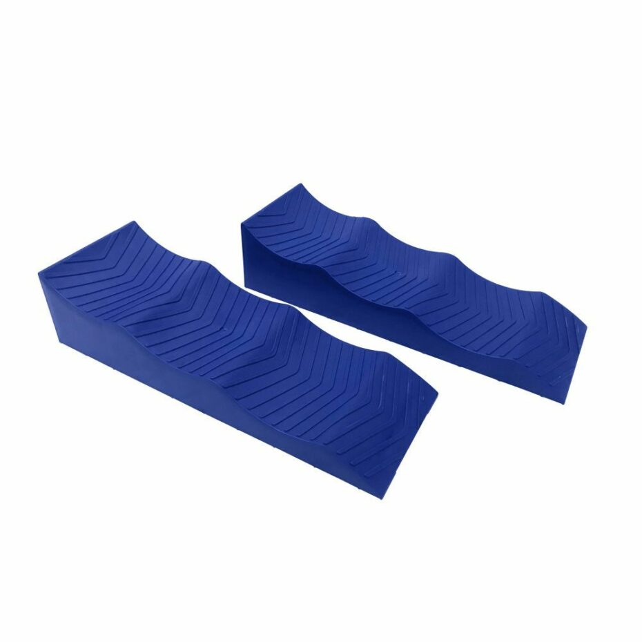 Blue 3 Stage Caravan RV Levelling Ramps | Pair w/ Carry Bag