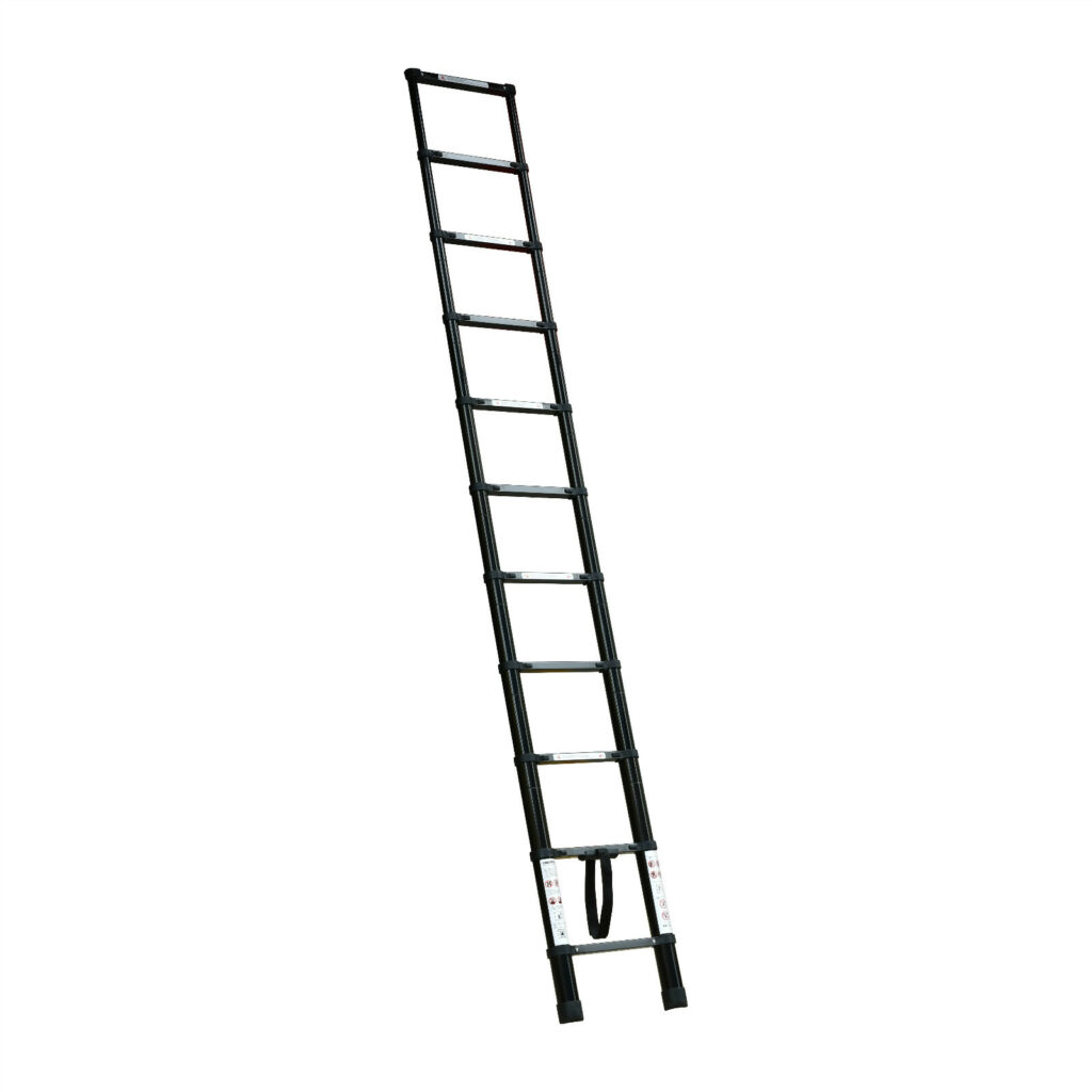 Black 3.2m Portable telescopic ladder with carry bag – TRA Australia