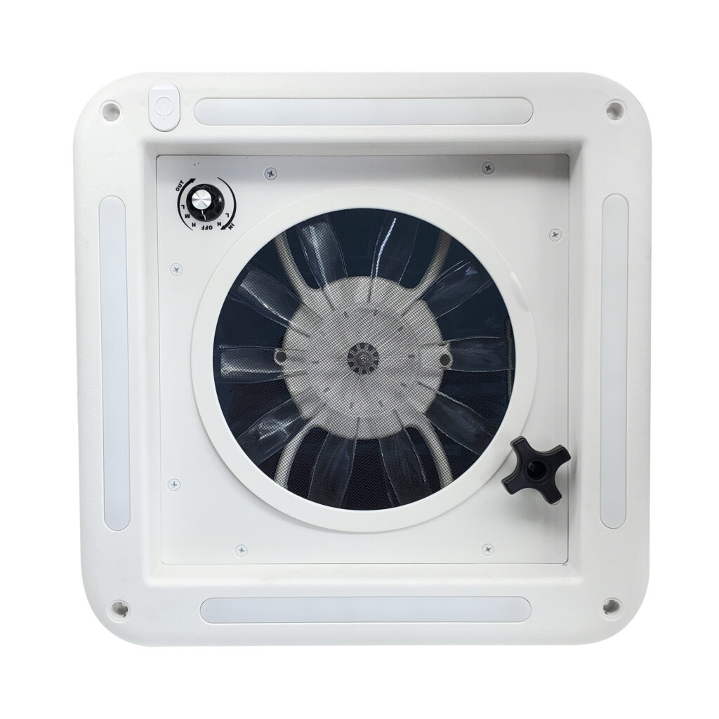 12V Shower Roof Vent with LED Lights and Tinted Lid suits Roof ...