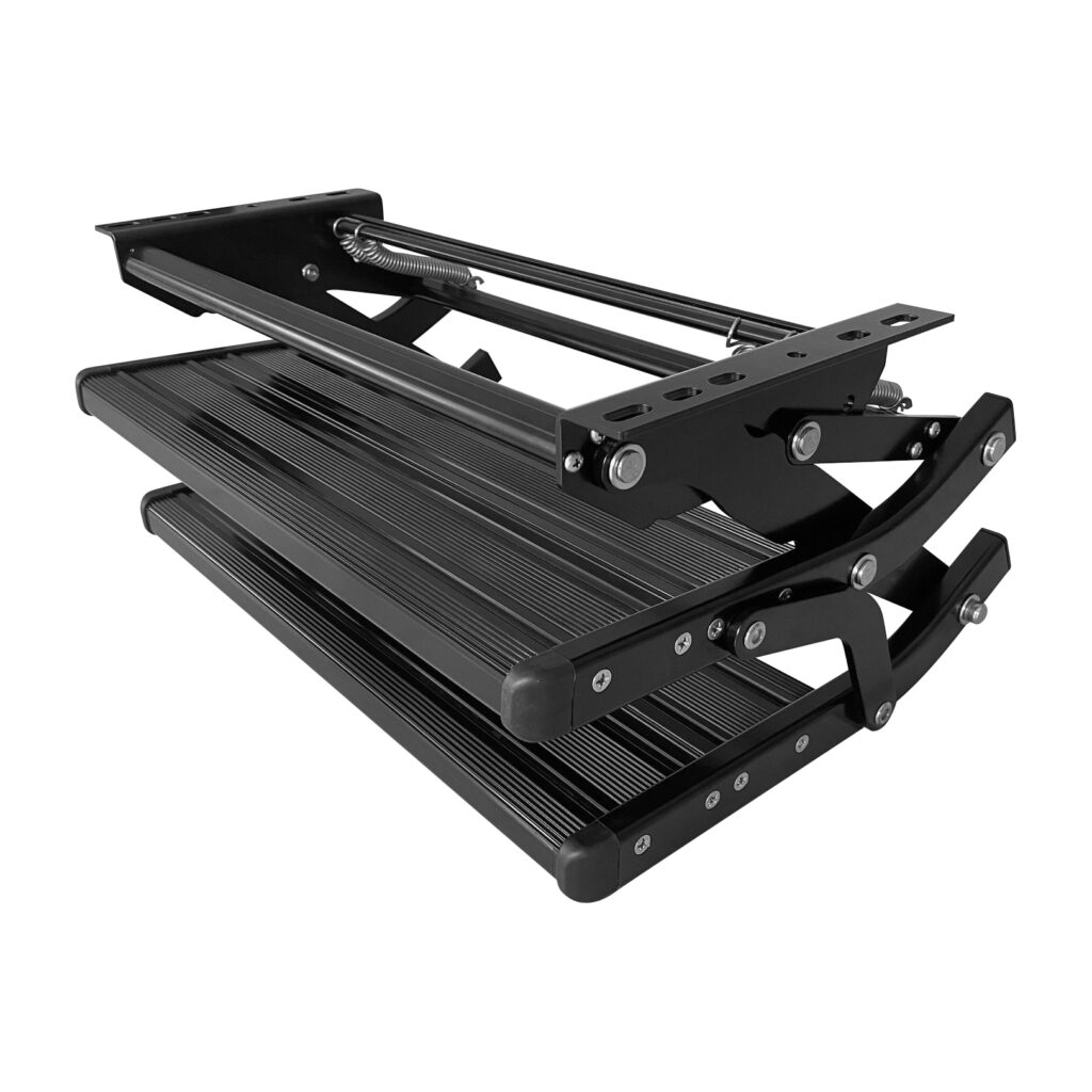 Black Double Manual LED Caravan Bolt on Light Step – TRA Australia