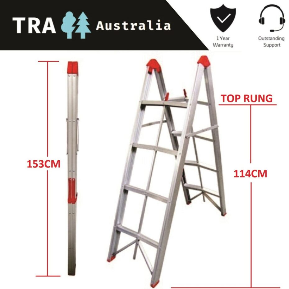4-step aluminium collapsible box stick ladder with carry bag – TRA ...