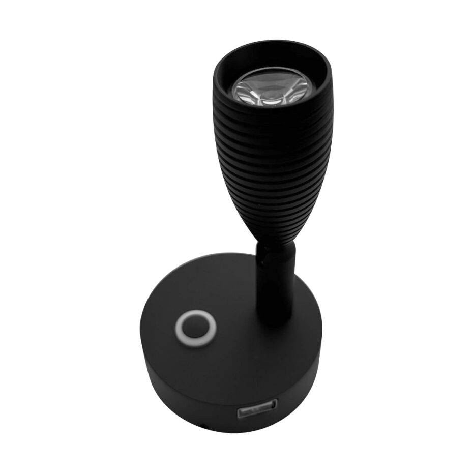 Black 12v 6K LED Reading Light w/ USB Charging Port