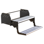 Double Black Steel Caravan Step with Aluminium Tread – TRA Australia