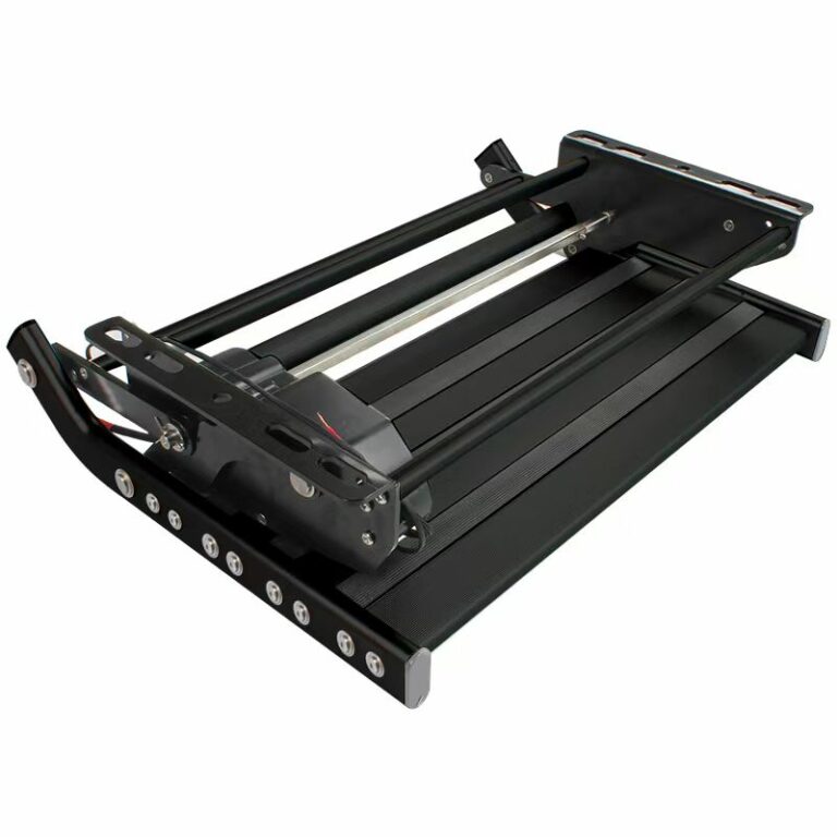 Black Single 12v Electric Caravan Step with LED Light – TRA Australia