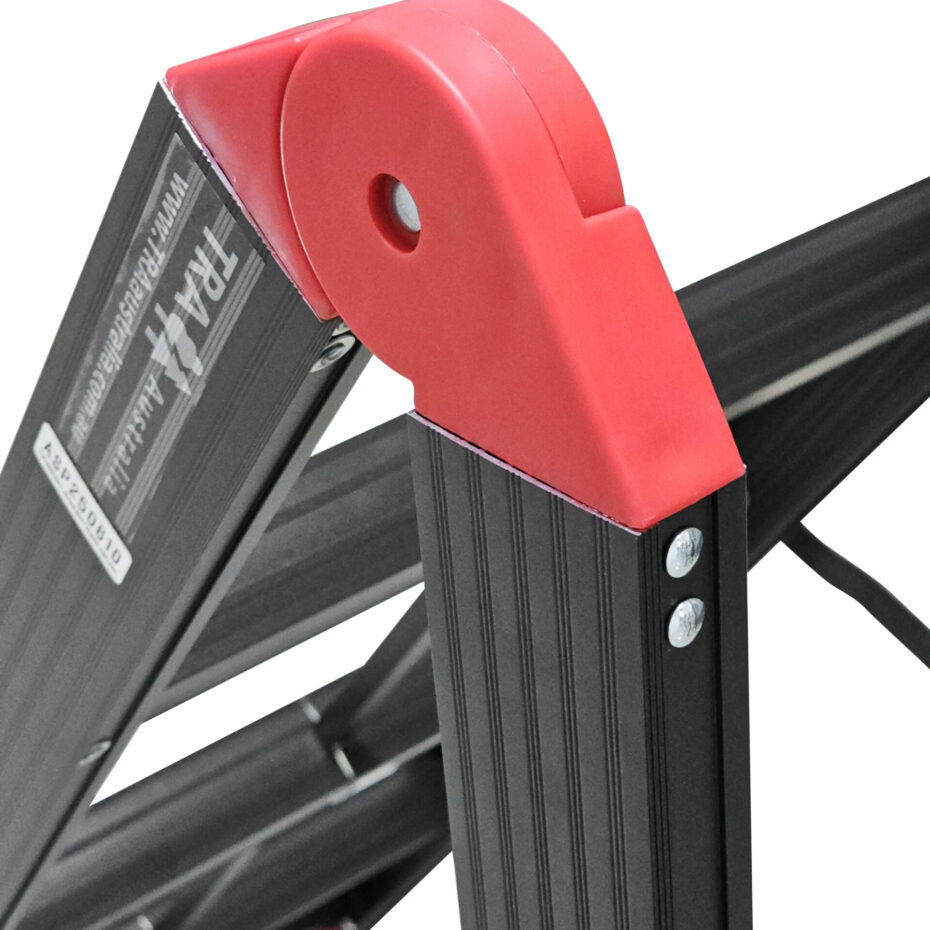 Black 5 Step Aluminium Collapsible Box Ladder with Carry Bag